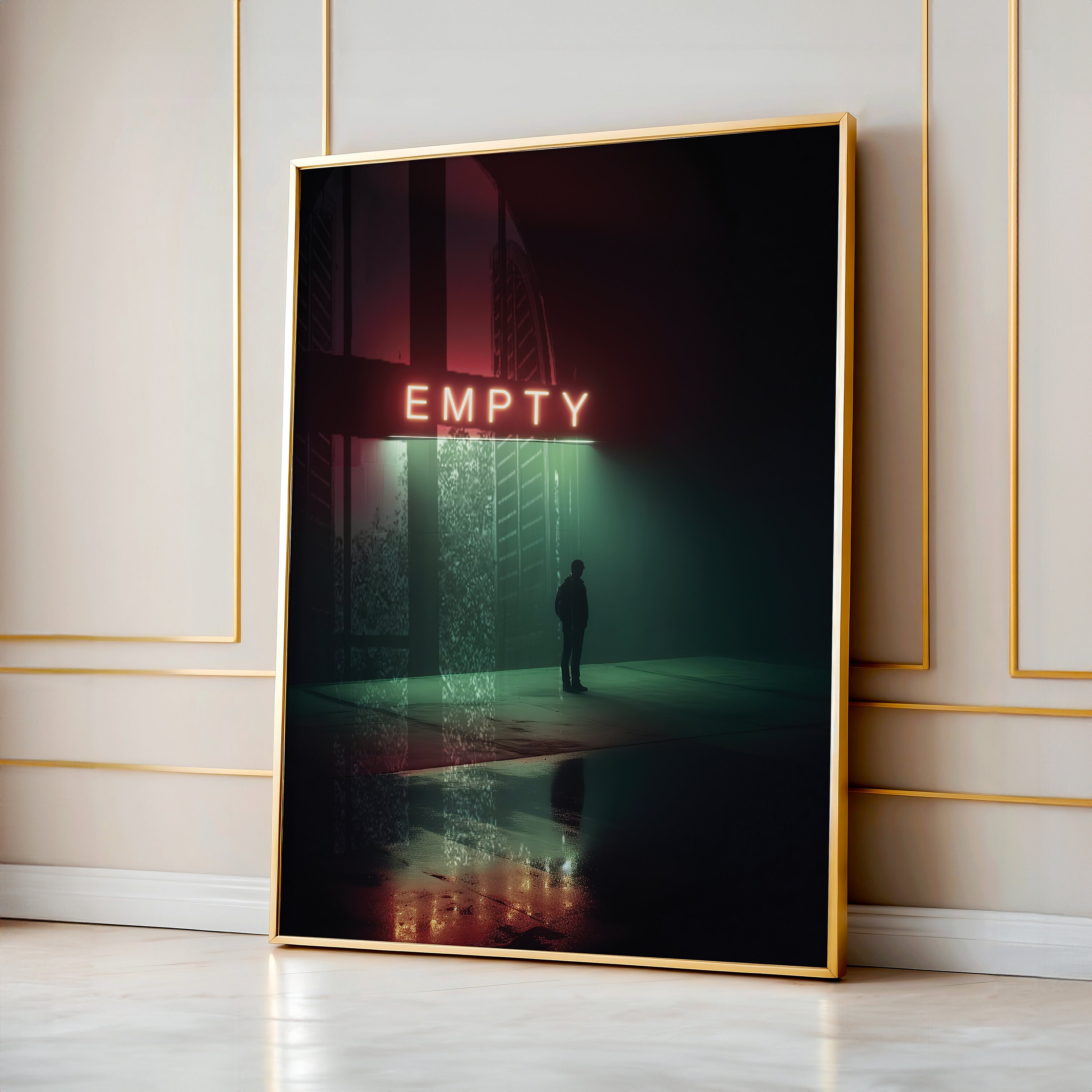 Night Photography Print, Empty Void Artwork, Spooky Vibe 3D Render ...