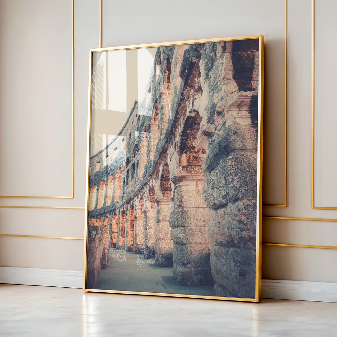 Roman Colosseum Art Print, Roman Empire Wall Art, Vintage Italian ...