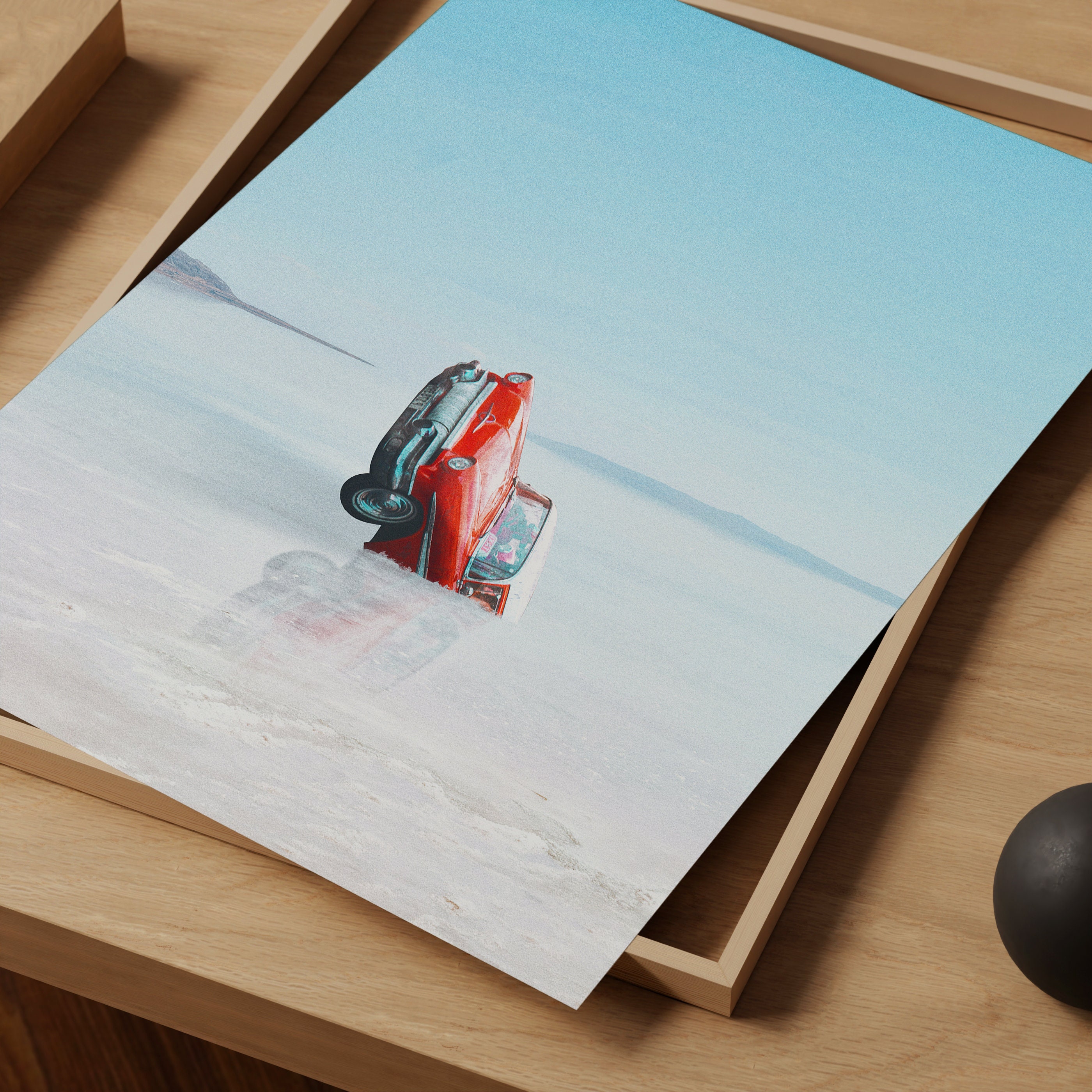 Fallout Vibes Art Print, Classic Americana Wall Art, Red Vintage Car ...