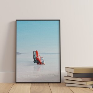 Fallout Vibes Art Print, Classic Americana Wall Art, Red Vintage Car ...