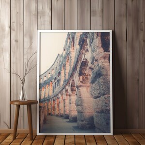 Roman Colosseum Art Print, Roman Empire Wall Art, Vintage Italian ...
