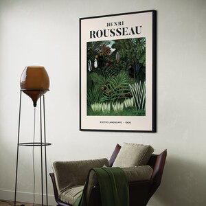 Henri Rousseau Exhibition Poster, Famous Gallery Wall Art Print, Floral ...
