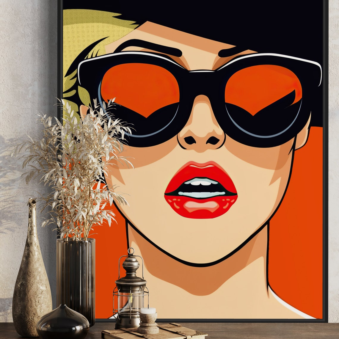 Pop Art Girl Print, Andy Warhol Inspired, Vector Wall Art, Colourful ...