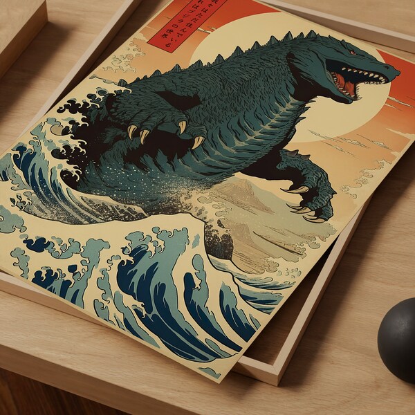 Godzilla Art - Etsy