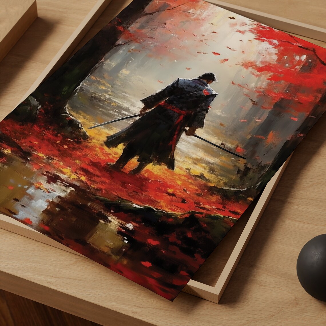 Autumn Samurai Art Print, Japanese Forest Wall Art, Gift for Japan ...