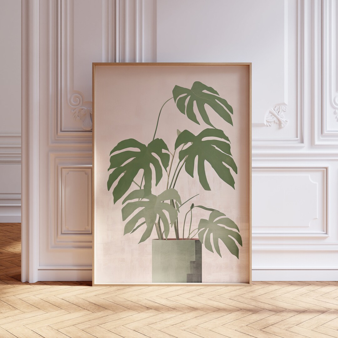 Green House Plant Modern Art, Botanical Print Poster, Modern Home ...