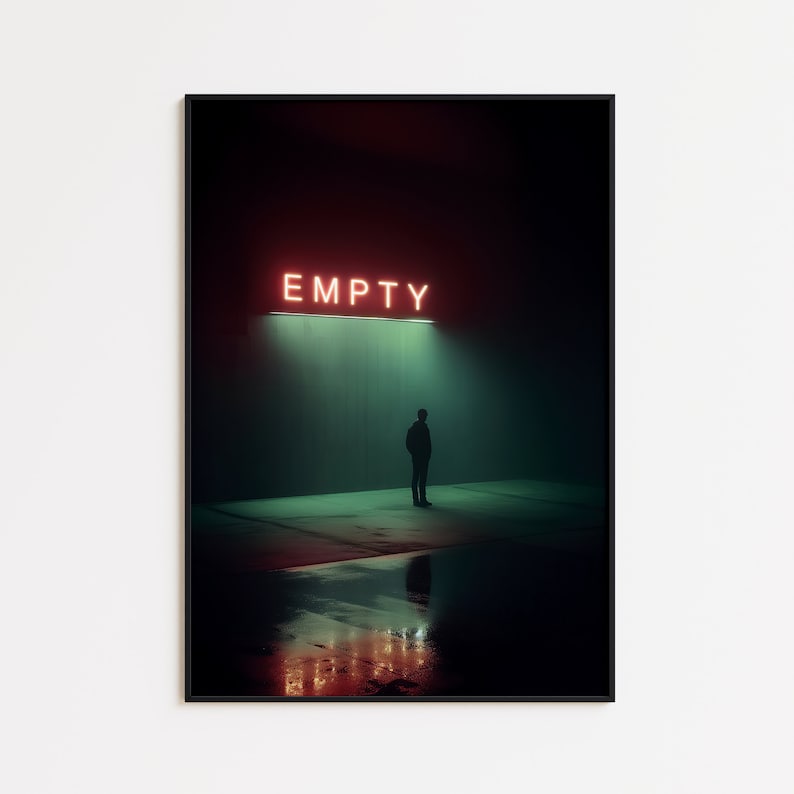Night Photography Print, Empty Void Artwork, Spooky Vibe 3D Render ...