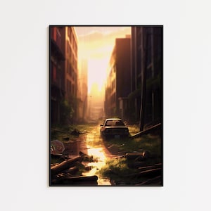 Fallout City Wall Art, Apocalyptic Wasteland Art Print, Dystopian ...