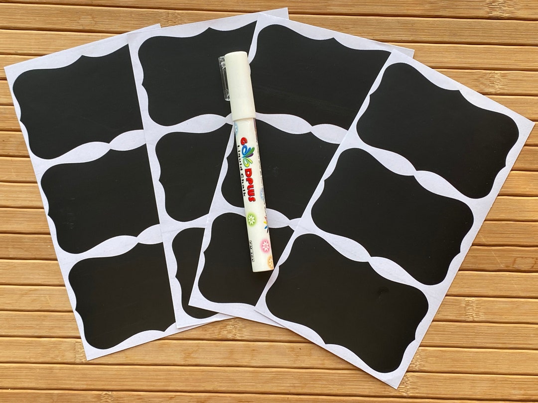 12 Large Chalkboard Labels With Pen Set Chalk Stickers - Etsy