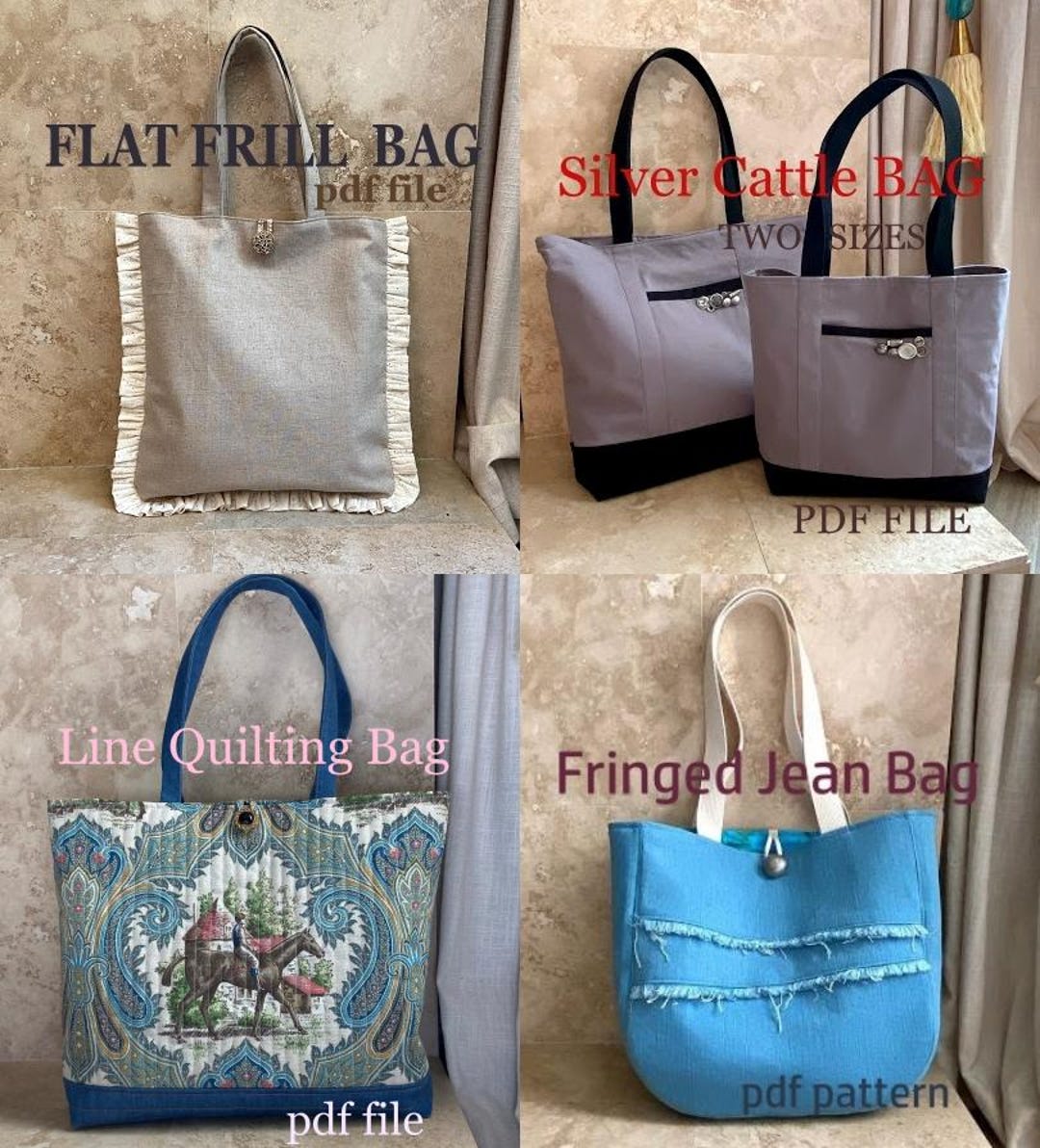 4 Bag Sewing Patterns Bundle (PDF File) - Etsy