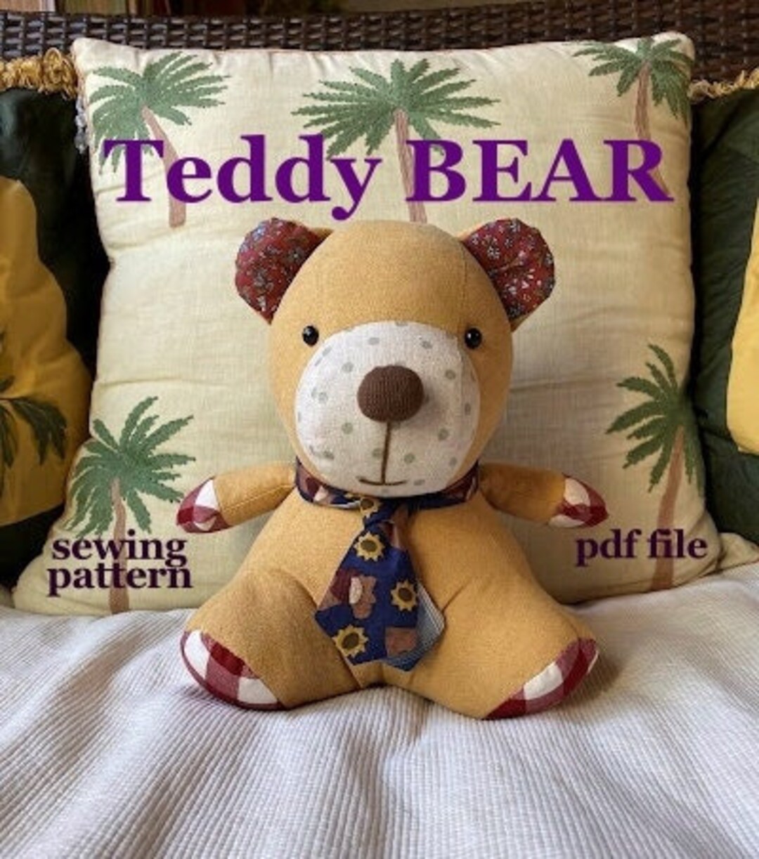 Teddy Bear Stuffed Animal, DIGITAL PDF FILE Sewing Pattern, Down Road ...