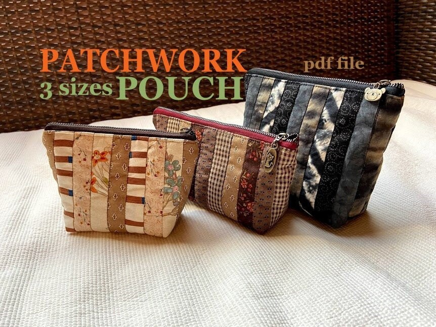 Patchwork Pouch Digital PDF FILE Sewing Pattern Quilting - Etsy