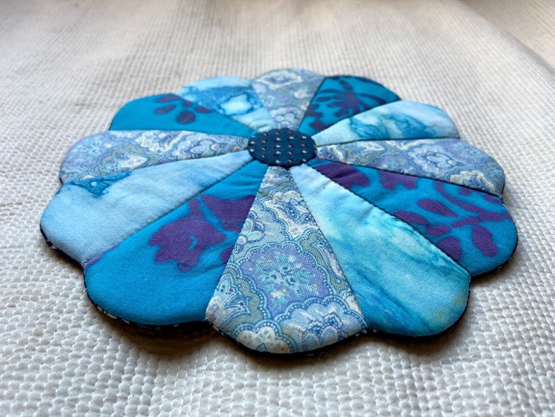 Downloadable PDF Sewing Pattern, Patchwork Flower Trivet, Coaster ...