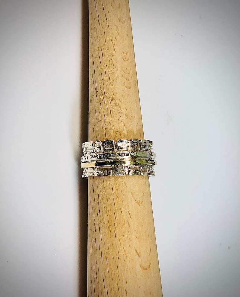 Shema Israel Ring 9K Gold and Silver Jewish Ring Kabbalah | Etsy
