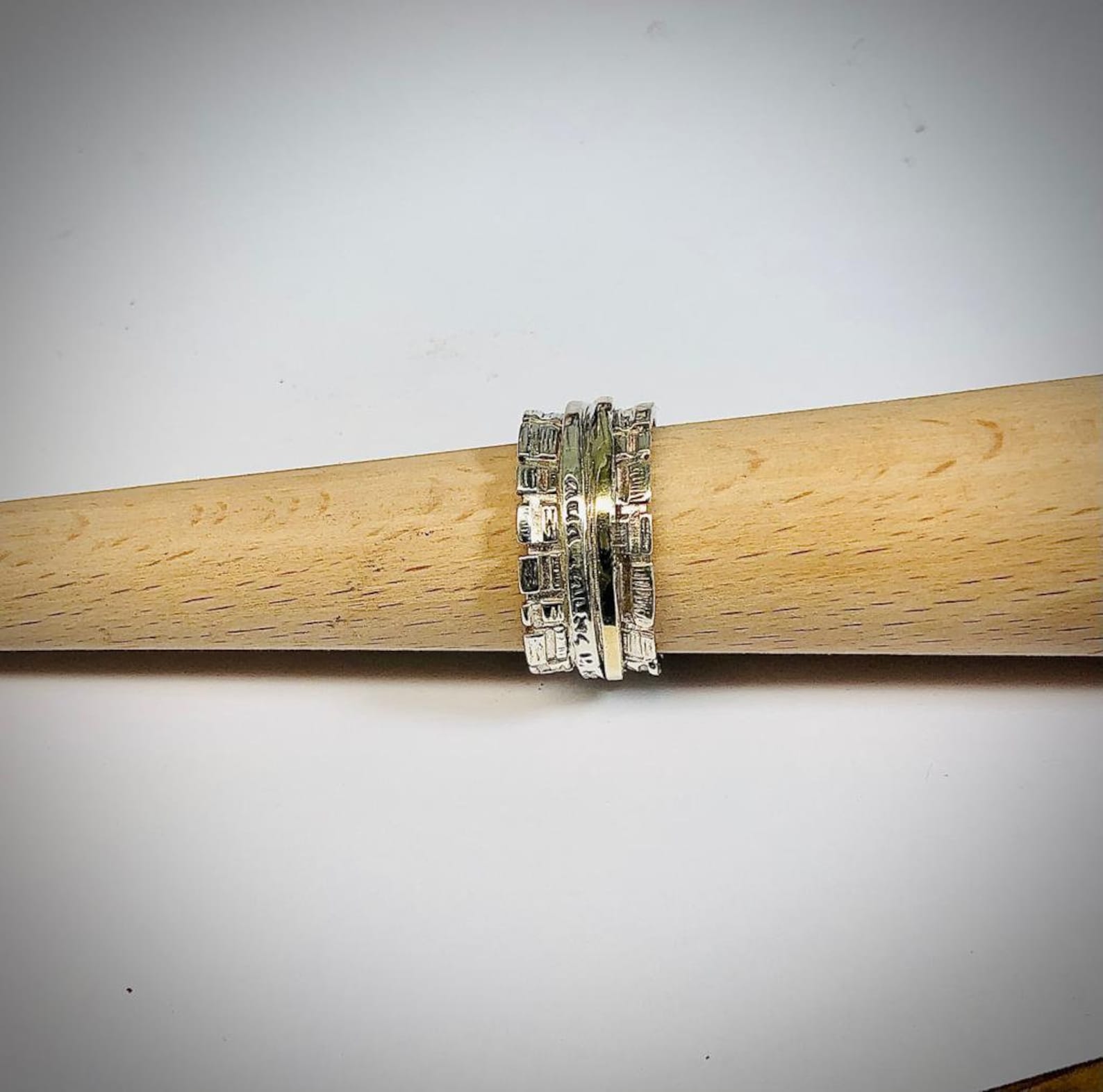 Shema Israel Ring 9K Gold and Silver Jewish Ring Kabbalah | Etsy