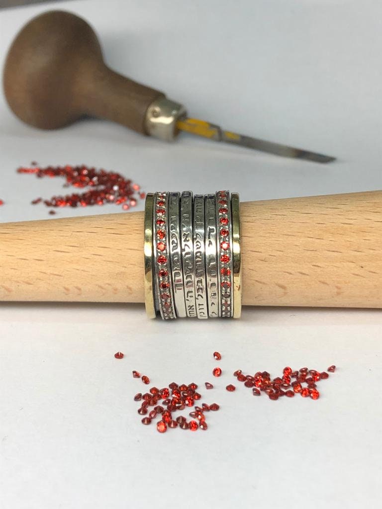 I Am My Beloved Ring Silver Blessing Ring 9K Gold and Silver | Etsy