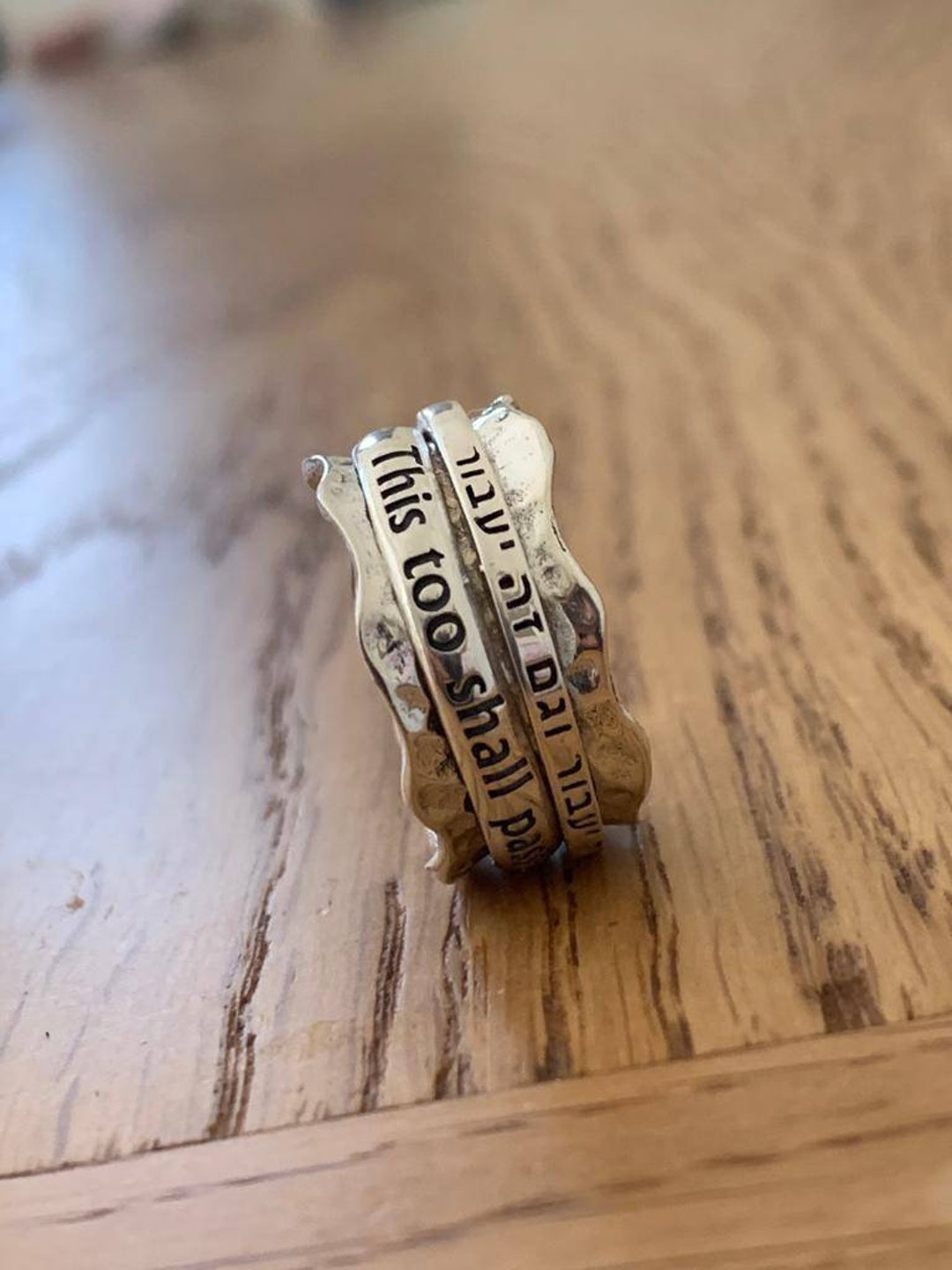 This Too Shall Pass Ring, Hebrew Spinner Ring, Gam Zeh Ya'avor Ring ...