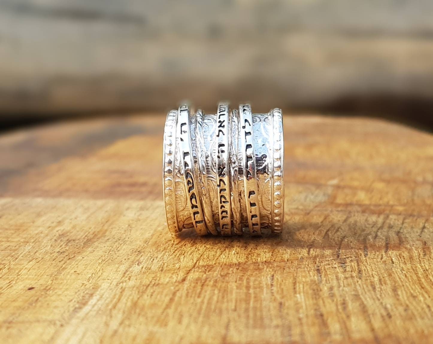 Silver Hebrew Spinner Ring Bible Ring Jewish Wedding Ring | Etsy