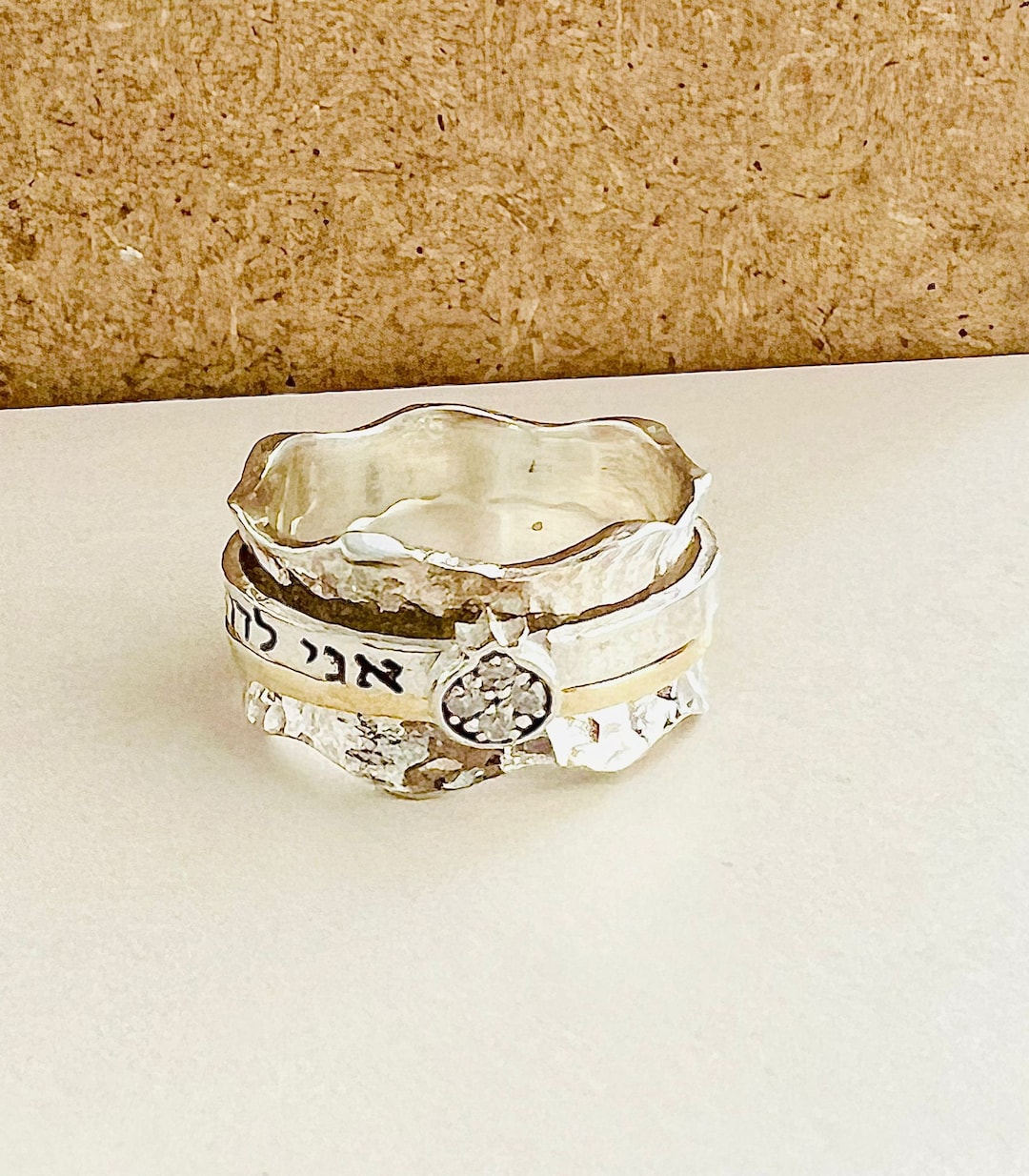 Ani Ledodi Ring, Sterling Silver Combined With 9k Yellow Gold Gold,i Am ...