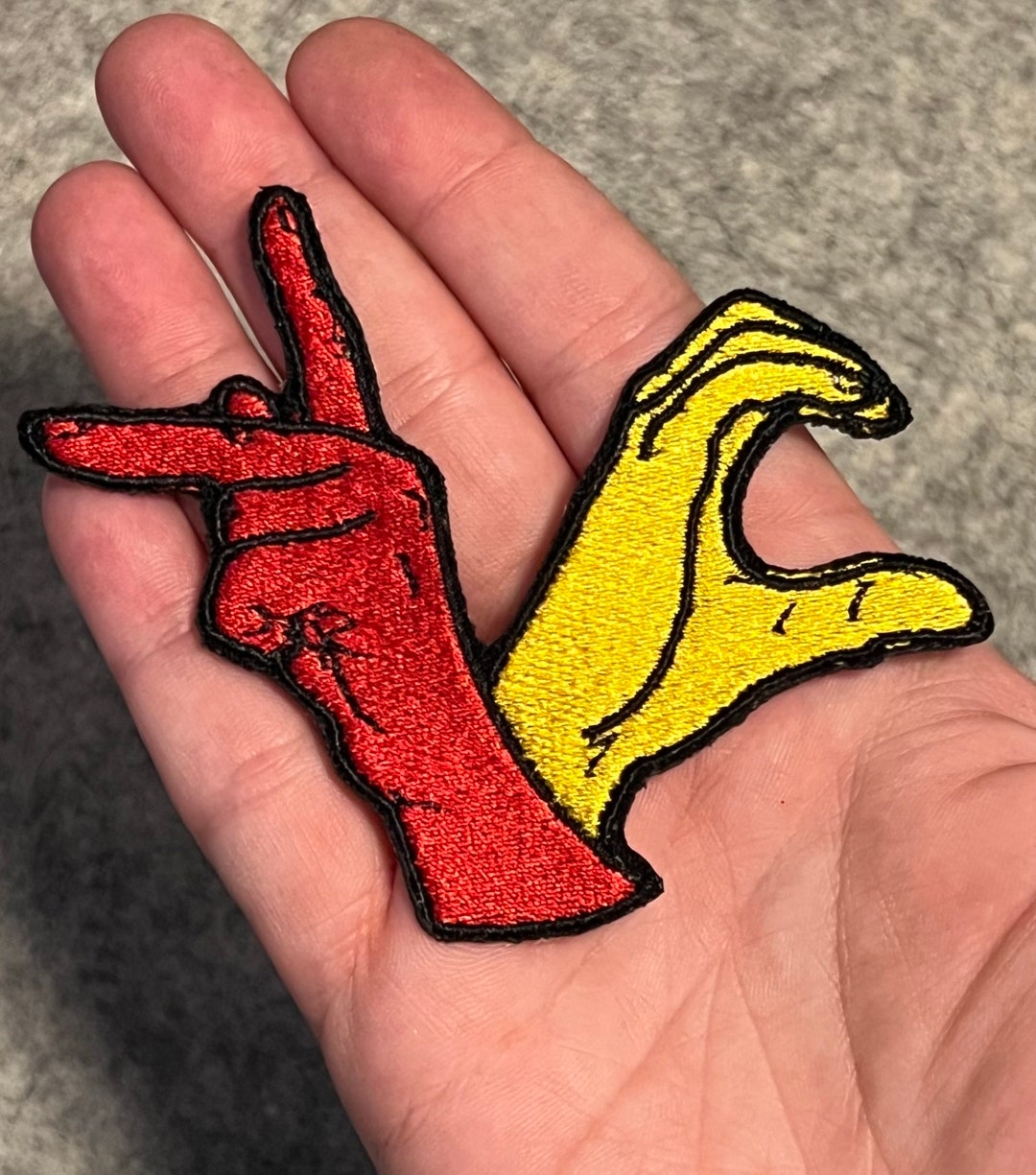 Embroidered Patch KC Sign Language Hands Kansas City ASL Chiefs Royals ...