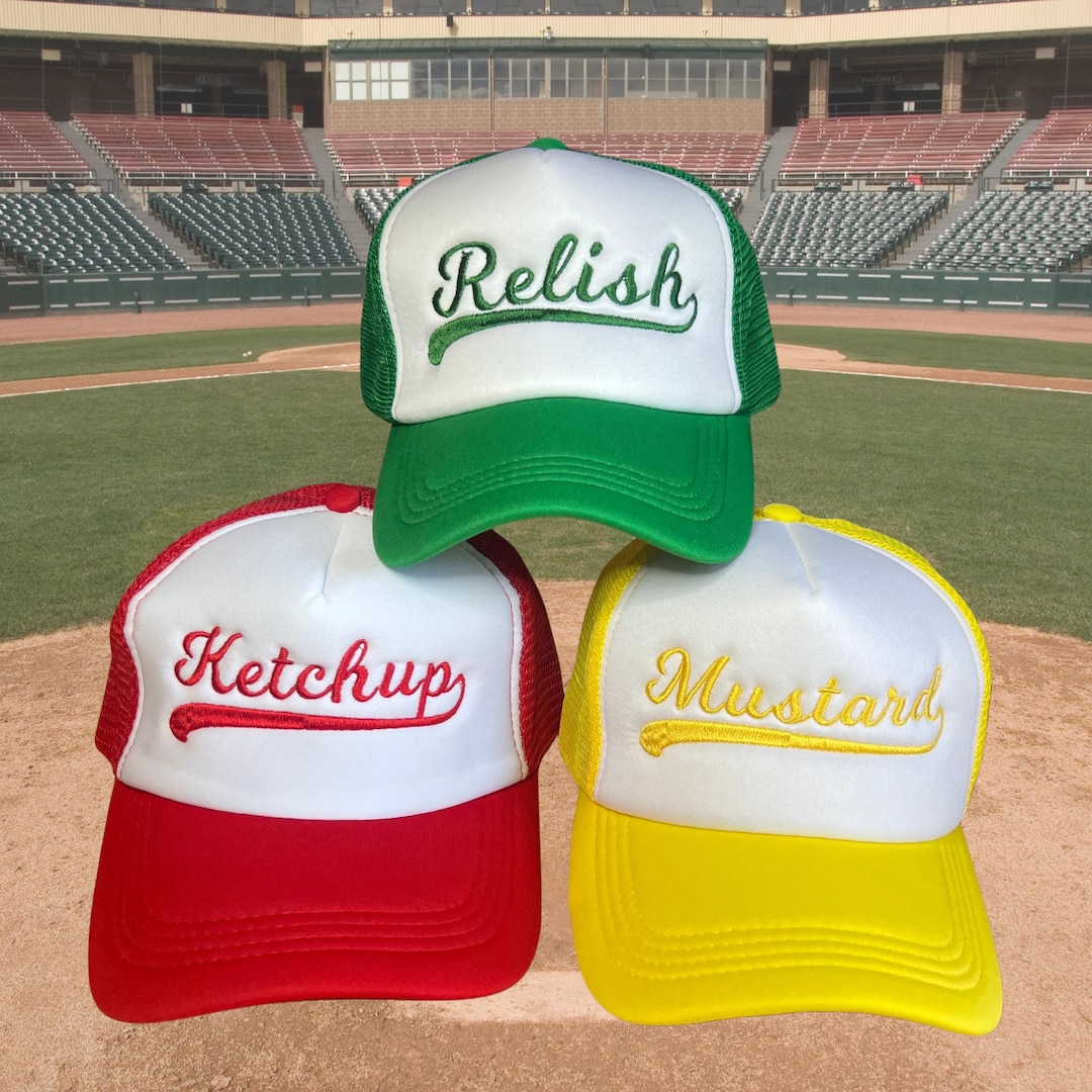 Hot Dog Race Trucker Hat • Ketchup • Mustard • Relish • KC Royals ...