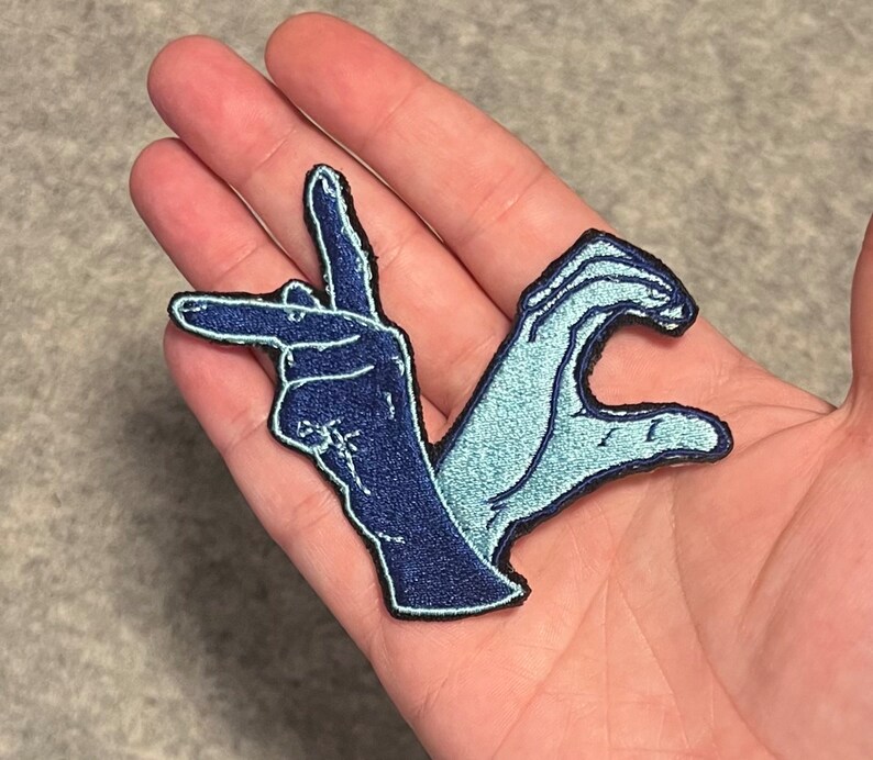 Embroidered Patch KC Sign Language Hands Kansas City ASL Chiefs Royals ...