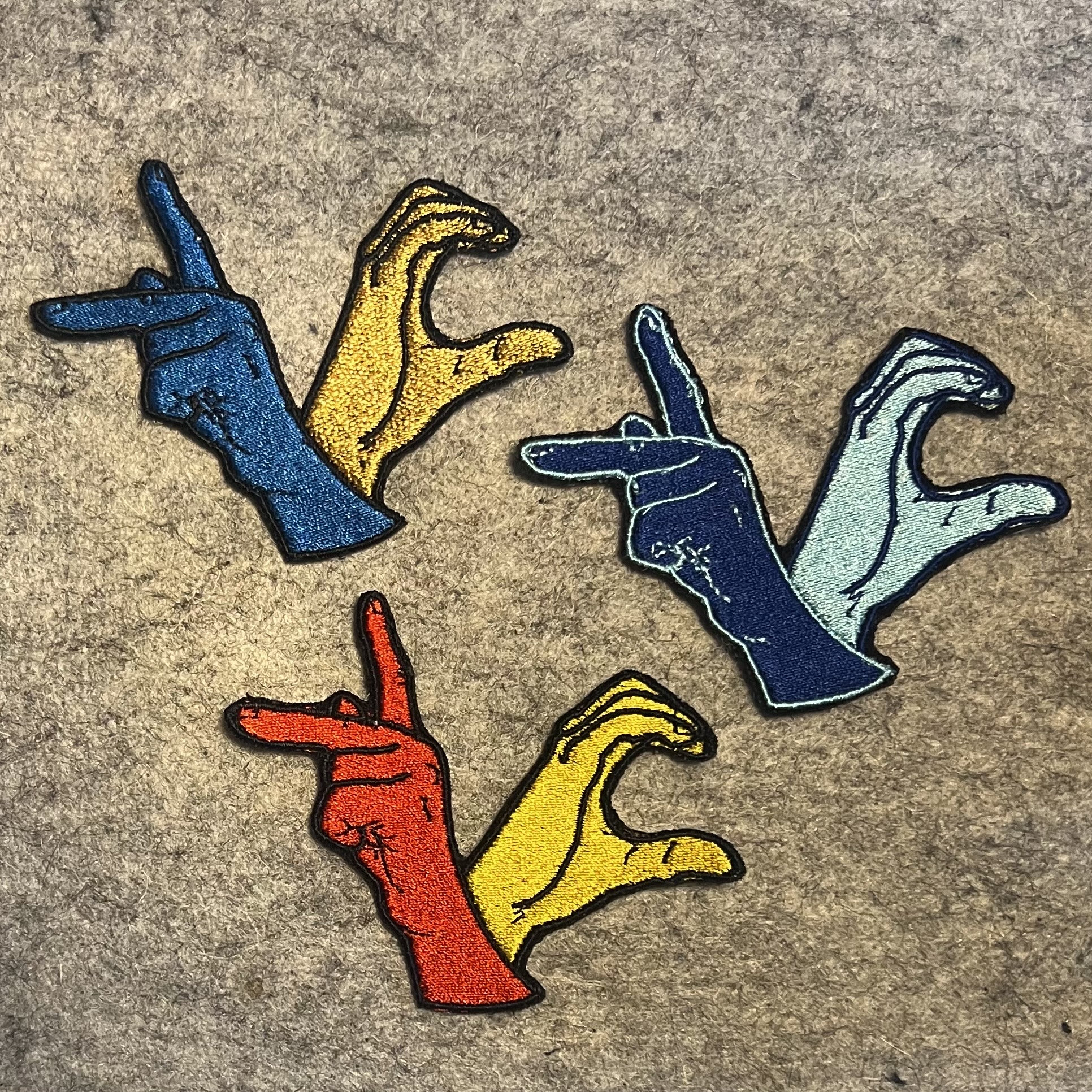 Embroidered Patch KC Sign Language Hands Kansas City ASL Chiefs Royals ...