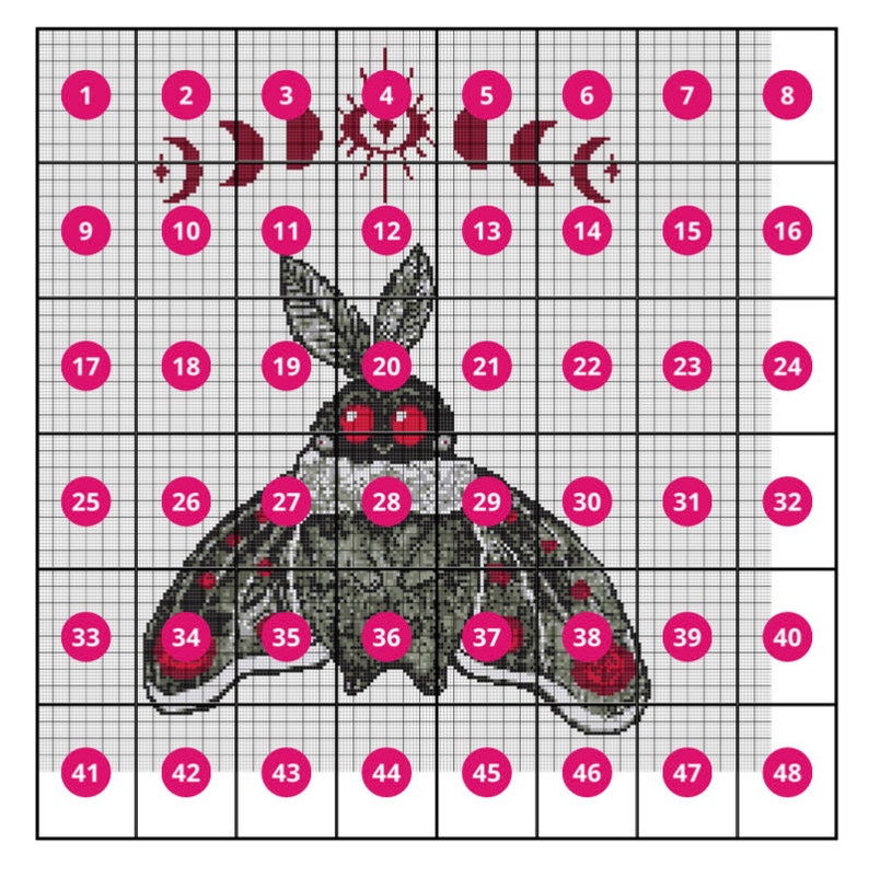 Mothman Cross Stitch Pattern, Halloween - Etsy