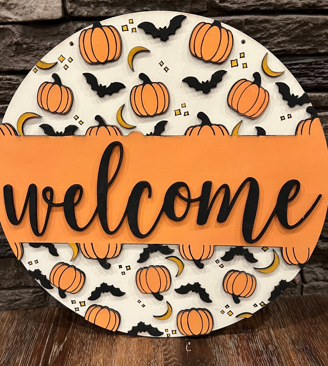 Fall Pumpkin Door Sign - Etsy