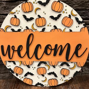 Fall Pumpkin Door Sign - Etsy