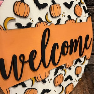 Fall Pumpkin Door Sign - Etsy