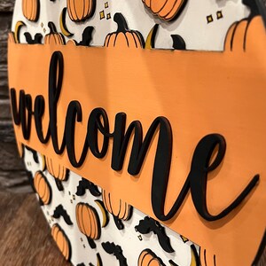 Fall Pumpkin Door Sign - Etsy