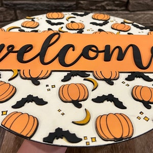 Fall Pumpkin Door Sign - Etsy