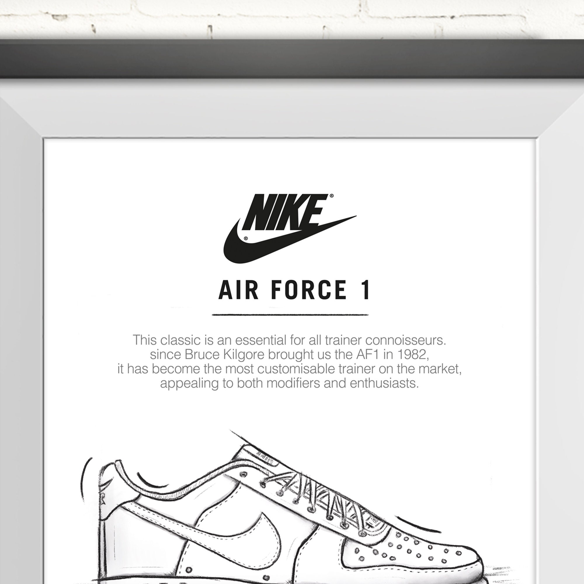 Nike Air Force 1 Trainer Print. A3 and A4. | Etsy UK