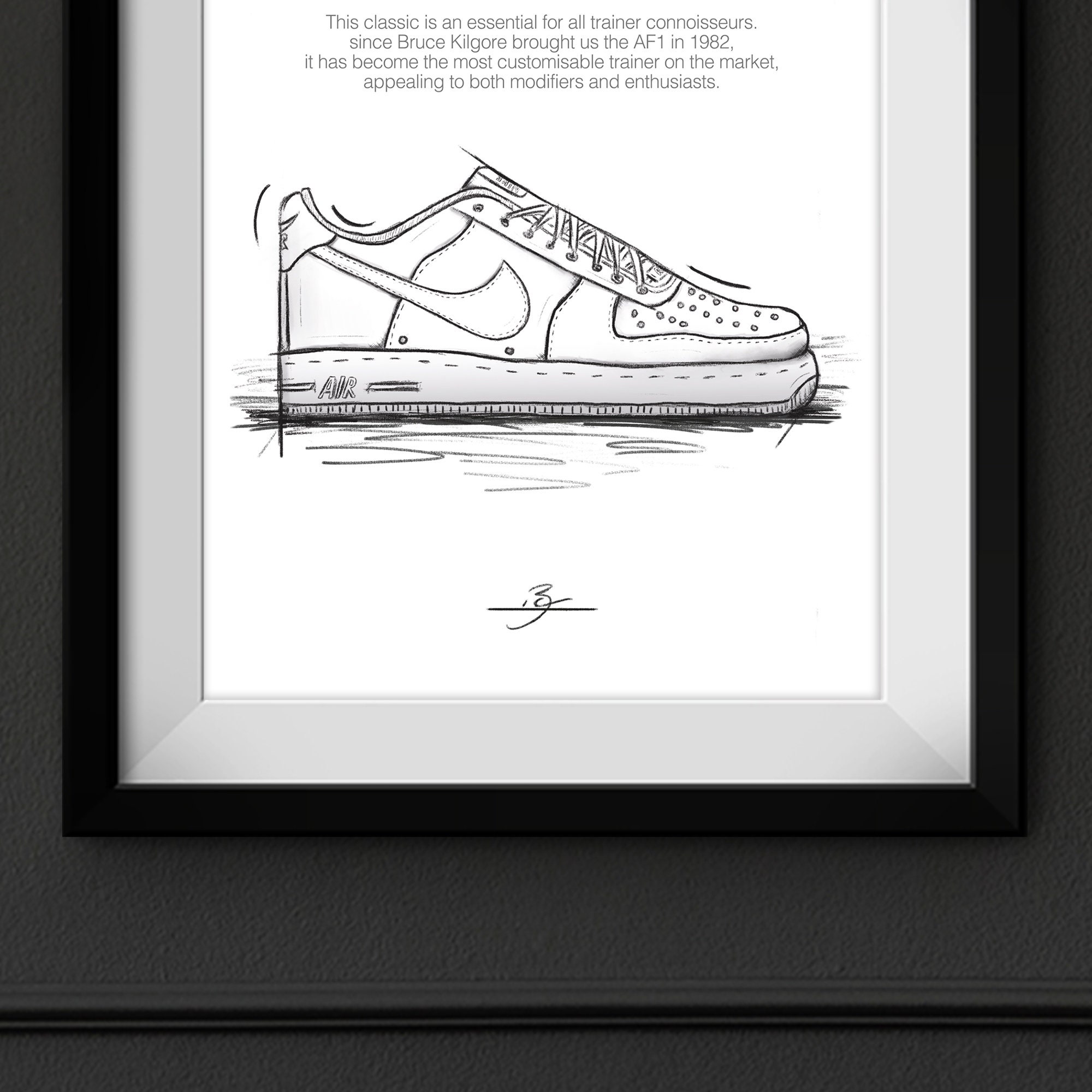 Nike Air Force 1 Trainer Print. A3 and A4. - Etsy UK