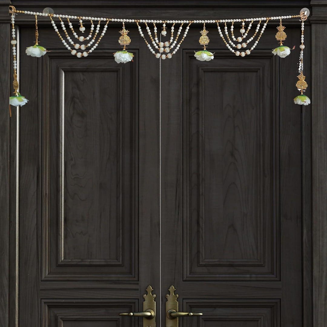 White Beads Toran Set for Entrance Door Toran Handmade Toran Work for ...
