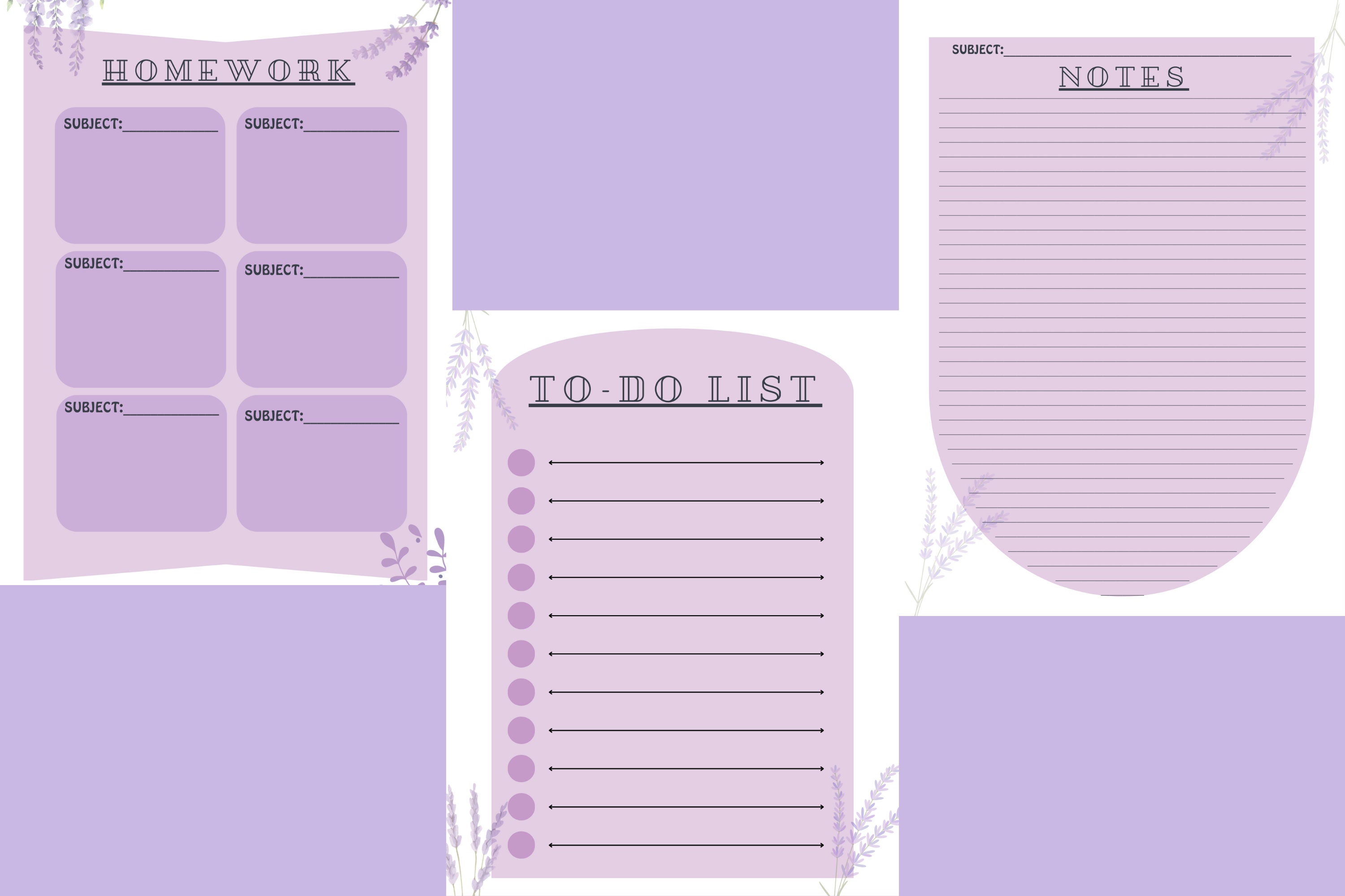 Classroom Notetaking and Scheduler in Purple - Etsy