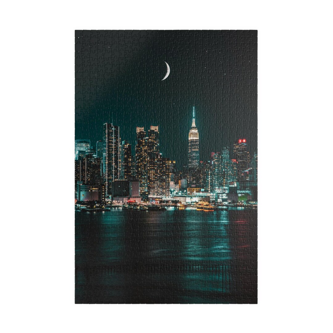 New York City Skyline Puzzle, Nighttime Cityscape Jigsaw Puzzles for ...