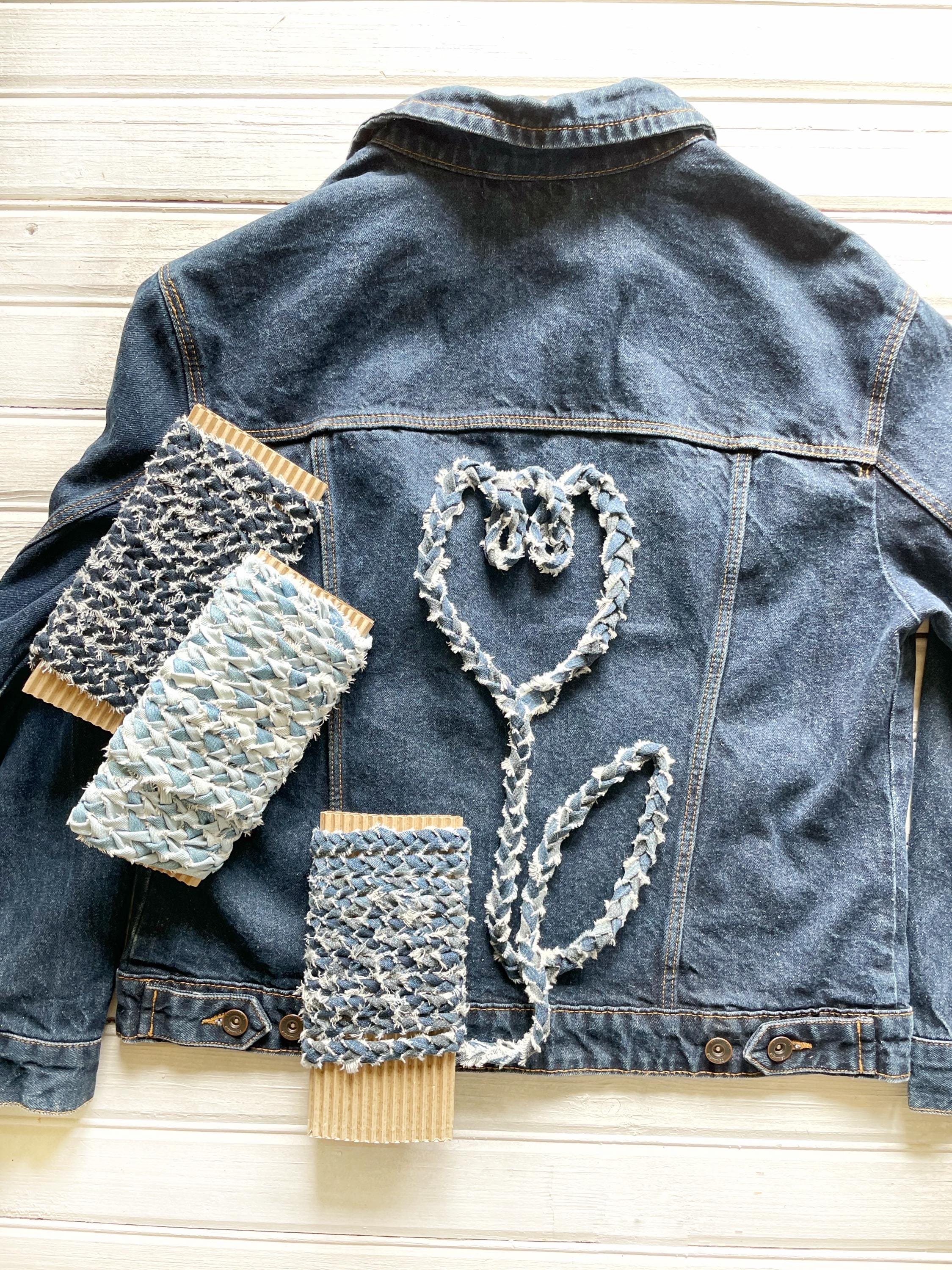 NARROW Handmade Braided DENIM Trim – Recycled Jean Strip for Clothing ...