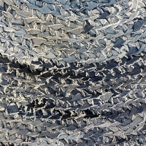 UPCYCLED DENIM RUG, Round Crochet Carpet, Blue Denim Rug, Handmade ...