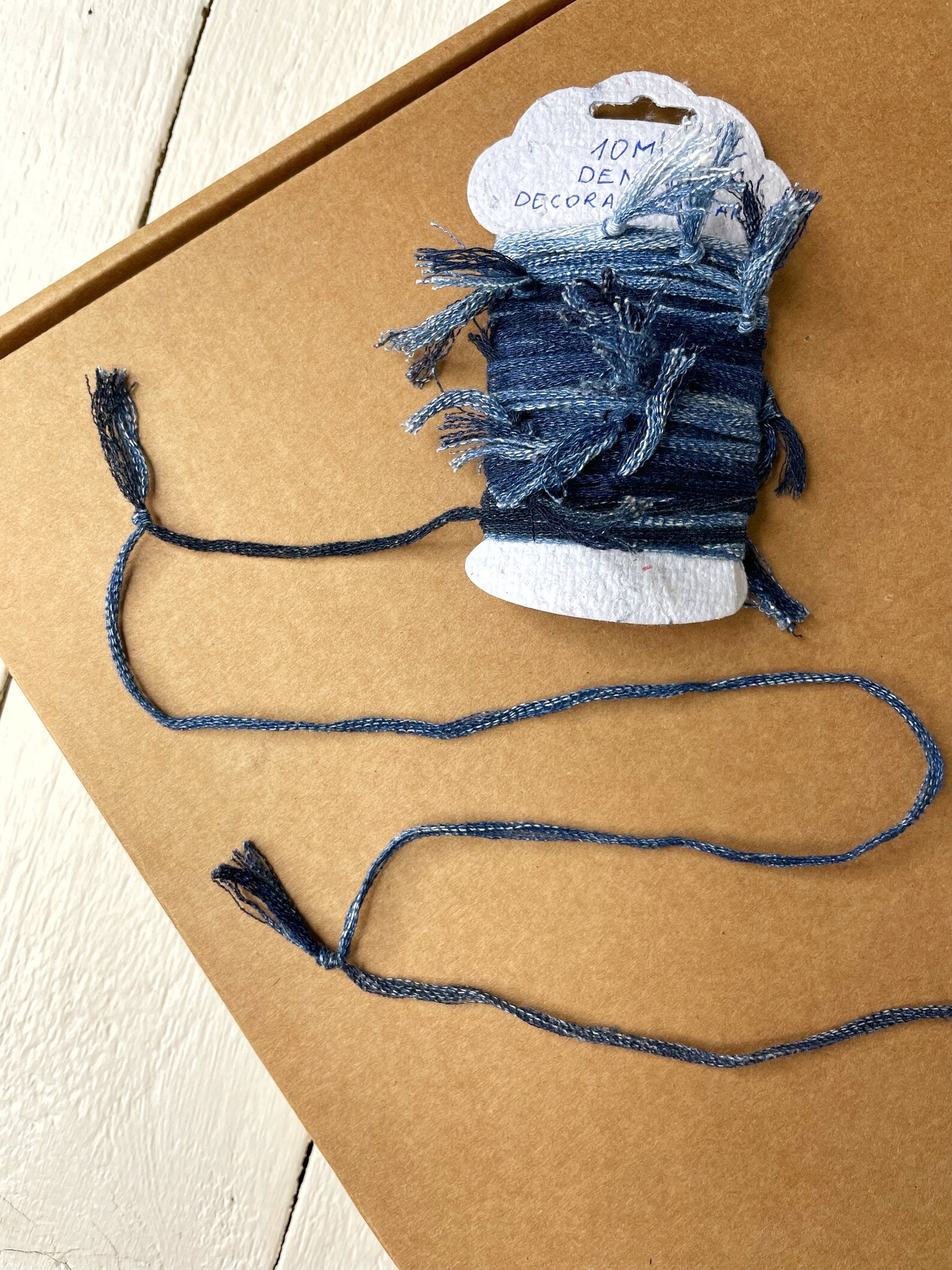 UPCYCLED DENIM YARN, 2mm Handmade String for Tags, Gift Wrapp ...