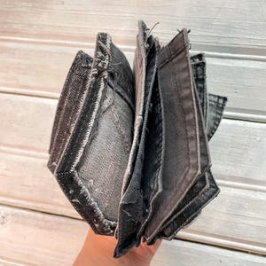 GREY DENIM POCKETS, Upcycled Detached Jeans Pockets for Diy Crafts, Set ...