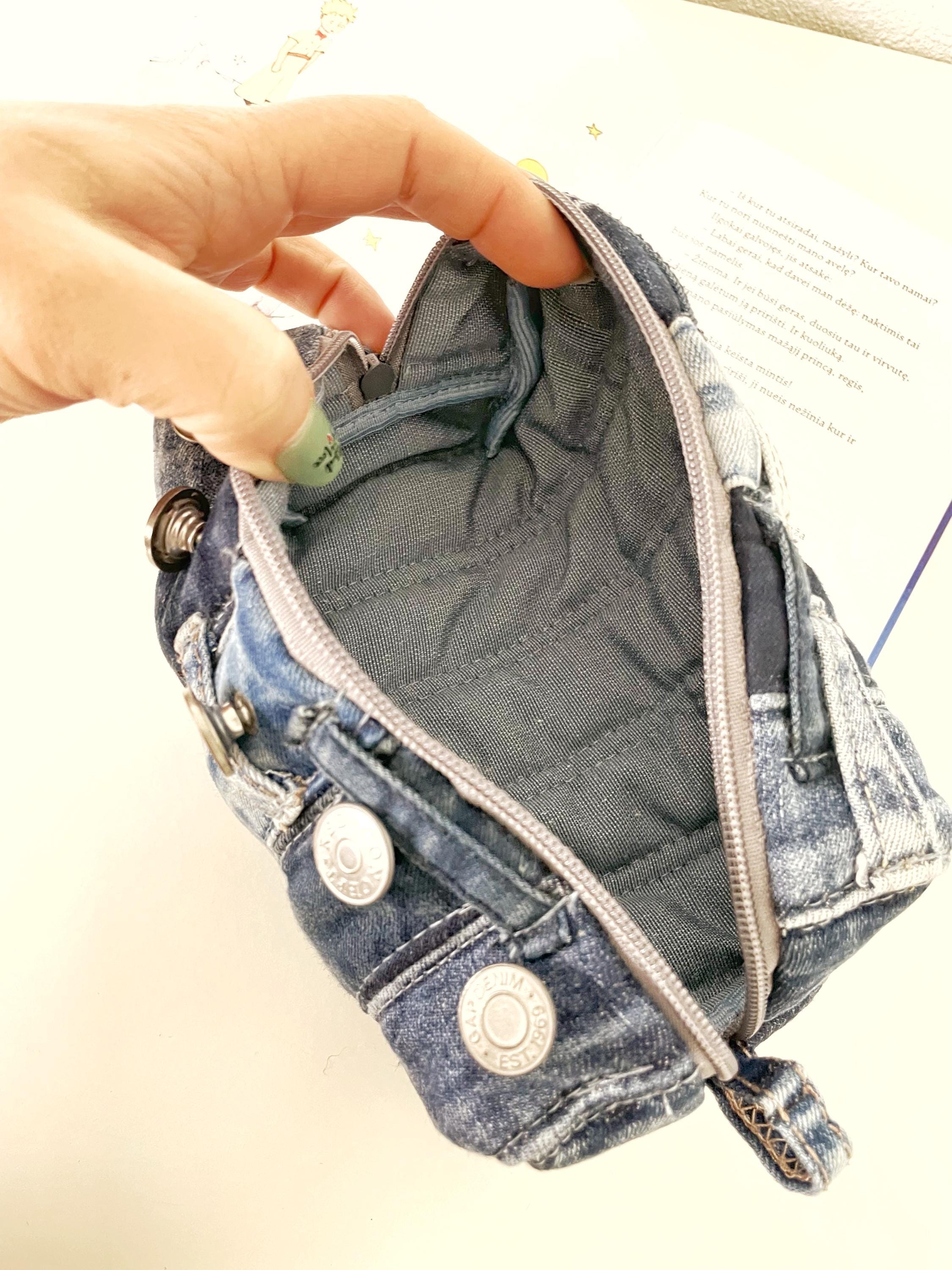 UPCYCLED PENCIL CASE, Handmade School Pencil Case, Blue Denim Clutch ...