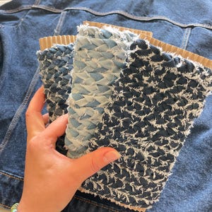 NARROW Handmade Braided DENIM Trim – Recycled Jean Strip for Clothing ...