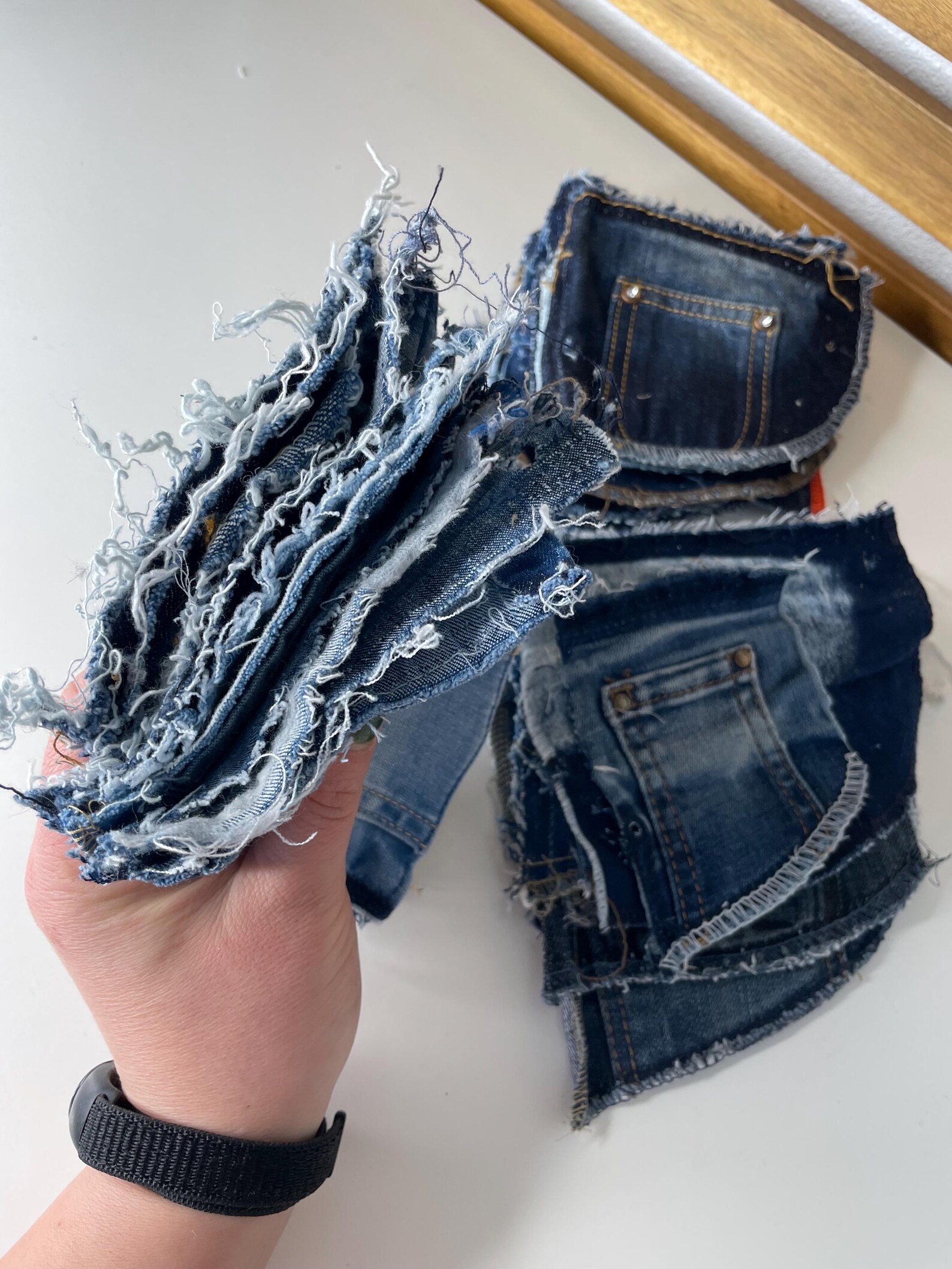 10 DENIM COIN POCKETS Set, Blue Small Jean Pockets Bundle, Denim Scrap ...