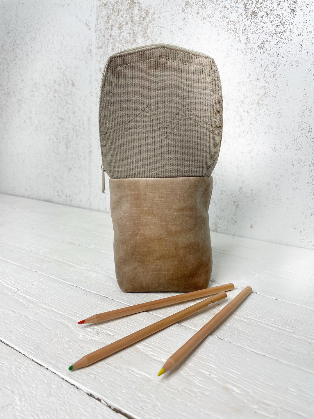 ZIPPERED PENCIL CUP, Original Pencil Case, School Pencil Case, Standing ...