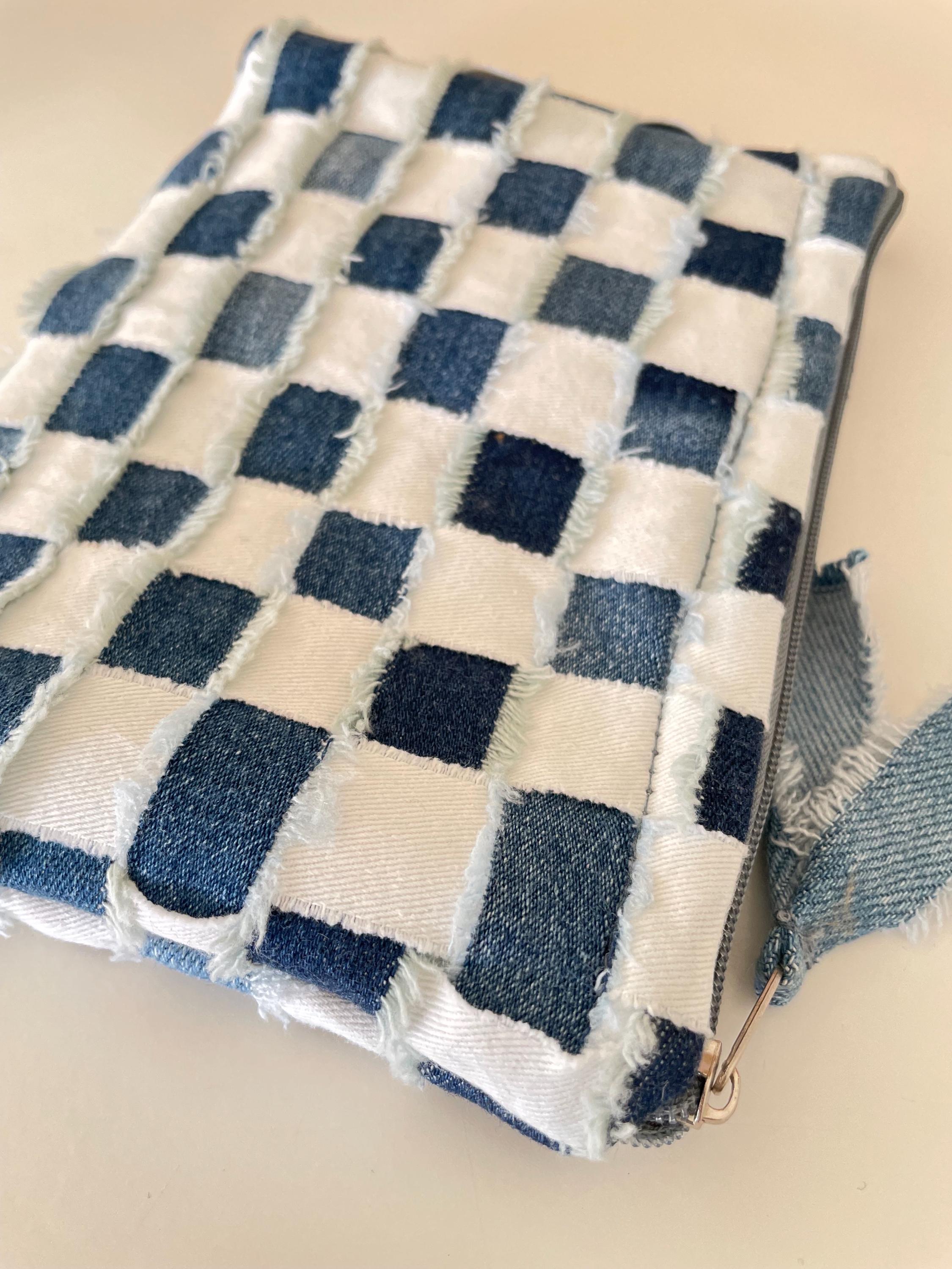 ZIPPER DENIM POUCH, Small Items Sustainable Jeans Wallet, Handcrafted ...