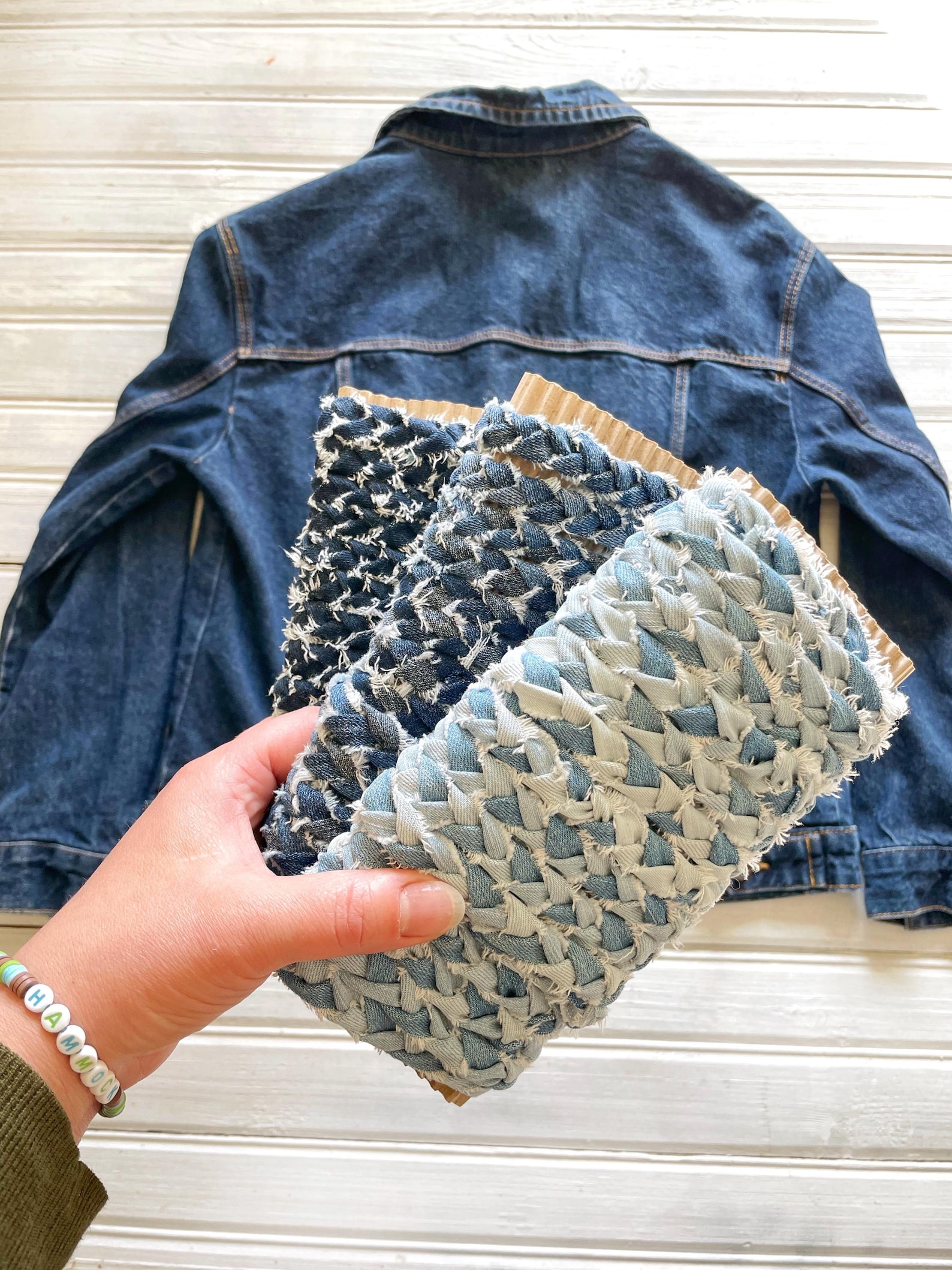 NARROW Handmade Braided DENIM Trim – Recycled Jean Strip for Clothing ...
