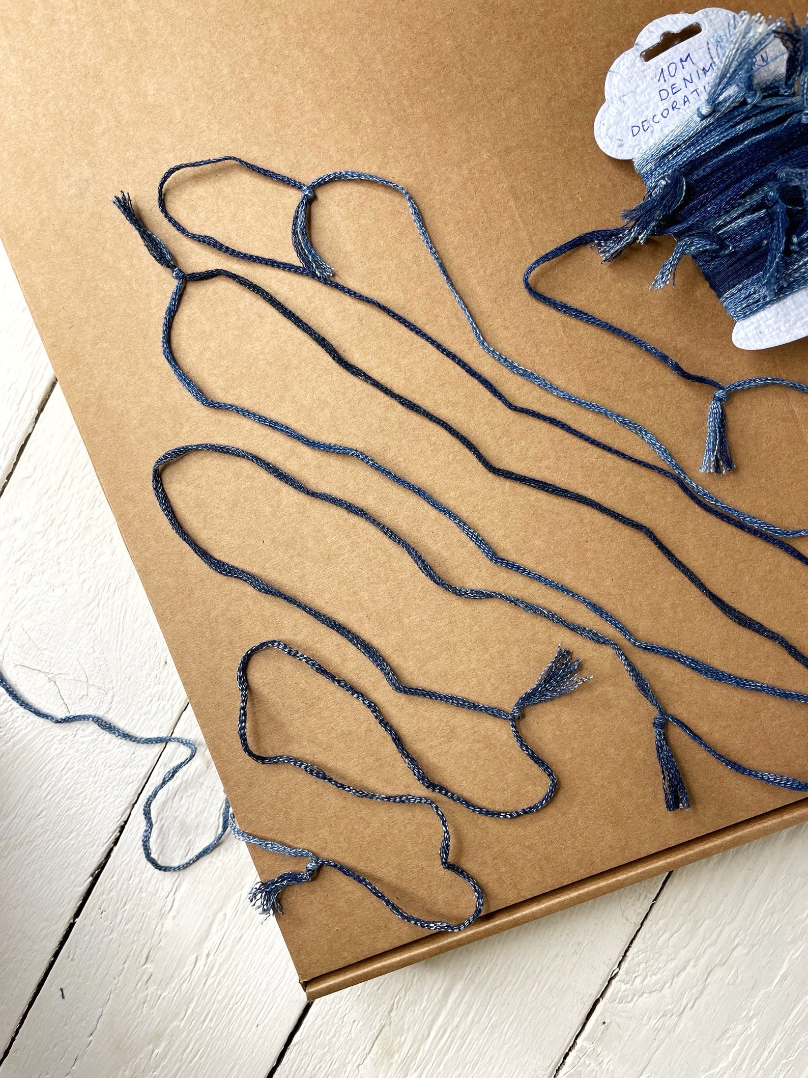 UPCYCLED DENIM YARN, 2mm Handmade String for Tags, Gift Wrapp ...