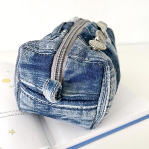 UPCYCLED PENCIL CASE, Handmade School Pencil Case, Blue Denim Clutch ...